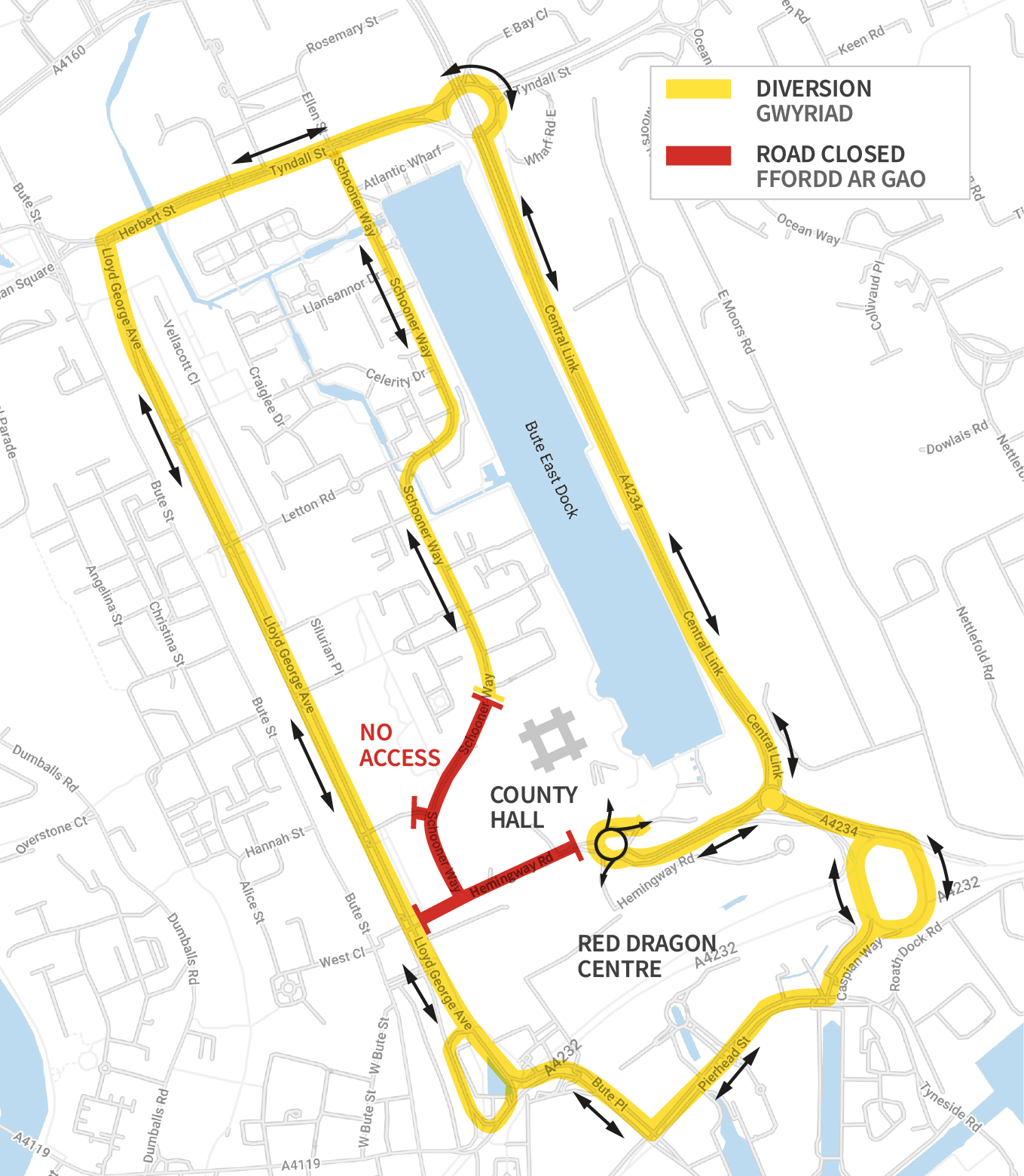 Road closures – Cardiff Bay 2024 – Atlantic Wharf Cardiff